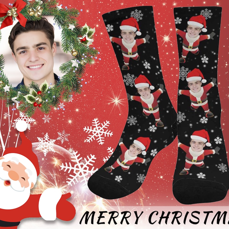 Santa Claus Socks - Etsy