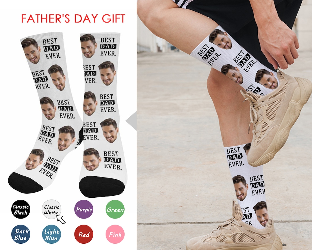 Custom Socks for Best Dad Ever, Personalized Photo Print Father's Day ...