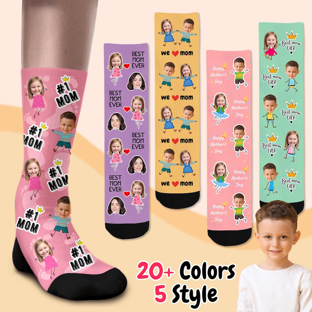 Custom Face Socks: Personalized Photo Gift for Mom - Etsy