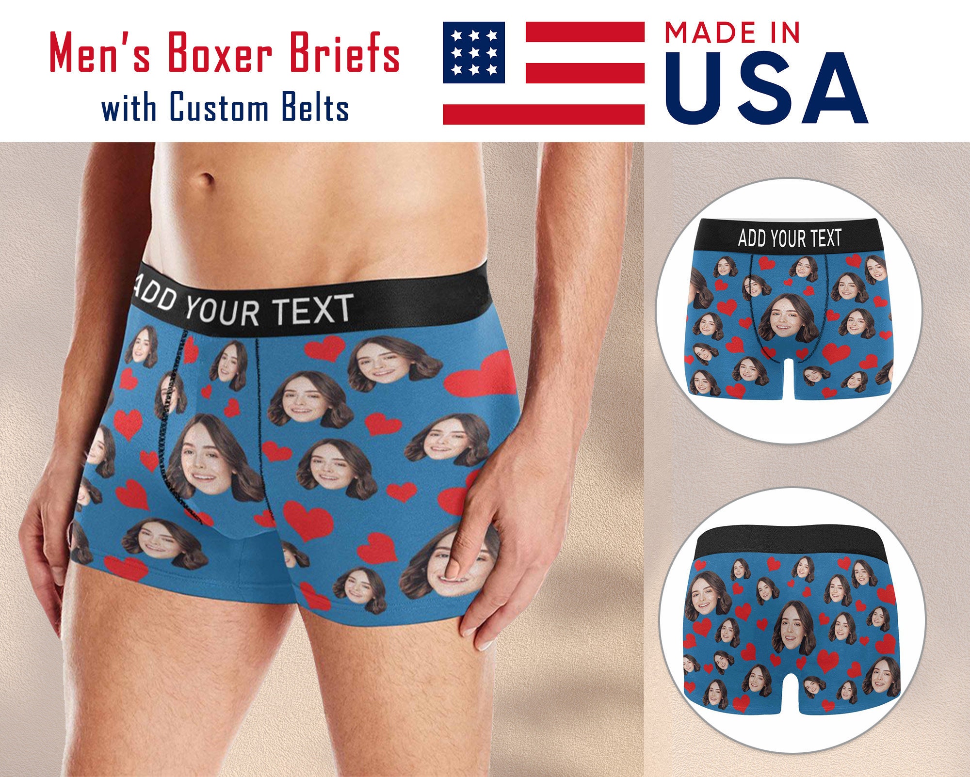 Personalized Face Boxer Briefs: Custom Photo Underwear for Him - Etsy