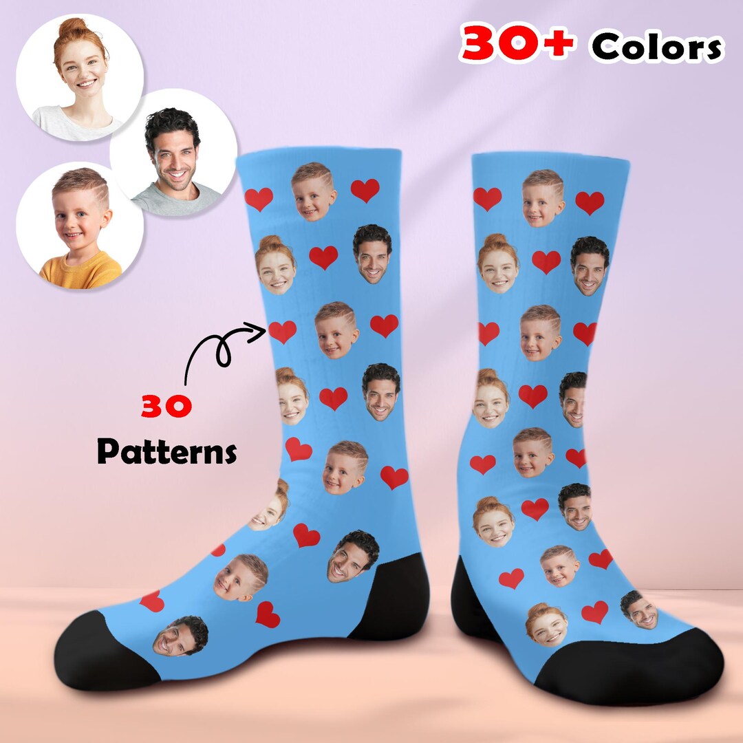 Custom Socks With Face , Personalized Photo Socks for Dad, Custom Photo ...
