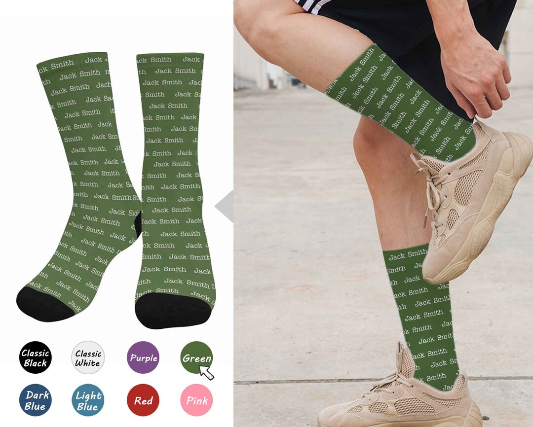 Personalized Name Printed Socks for Men, Custom Signature Socks Gifts ...