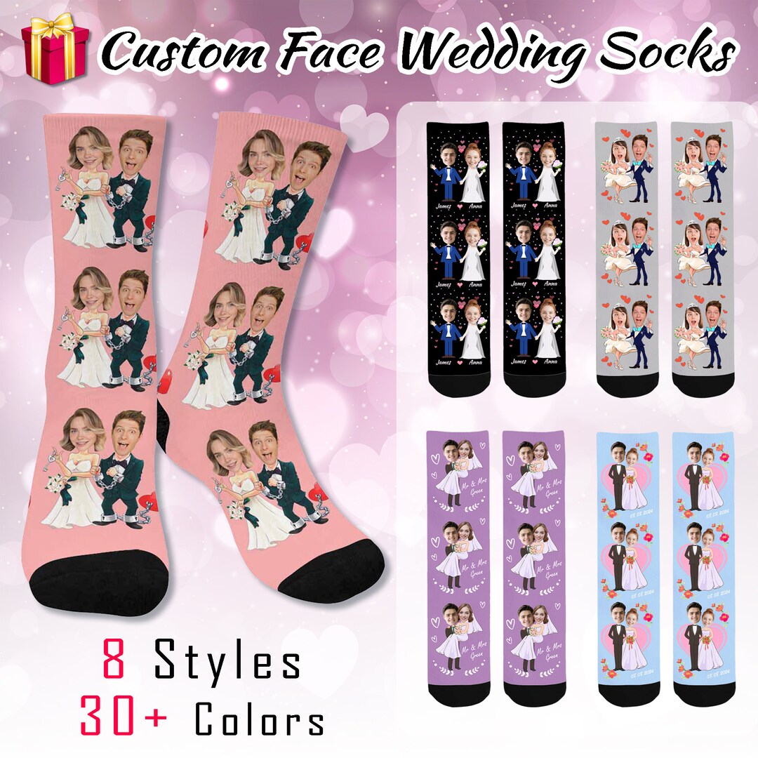 Custom Wedding Socks, Personalized Wedding Socks, Custom Groom and ...