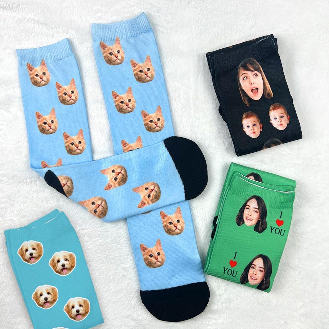 Custom Face Socks: Personalized Photo Gift for Family & Friends - Etsy