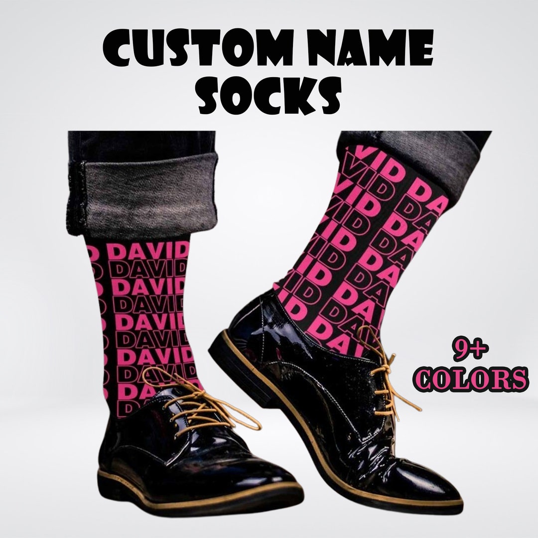 Custom Text Socks, Personalized Socks With Name, Add Your Own Custom ...