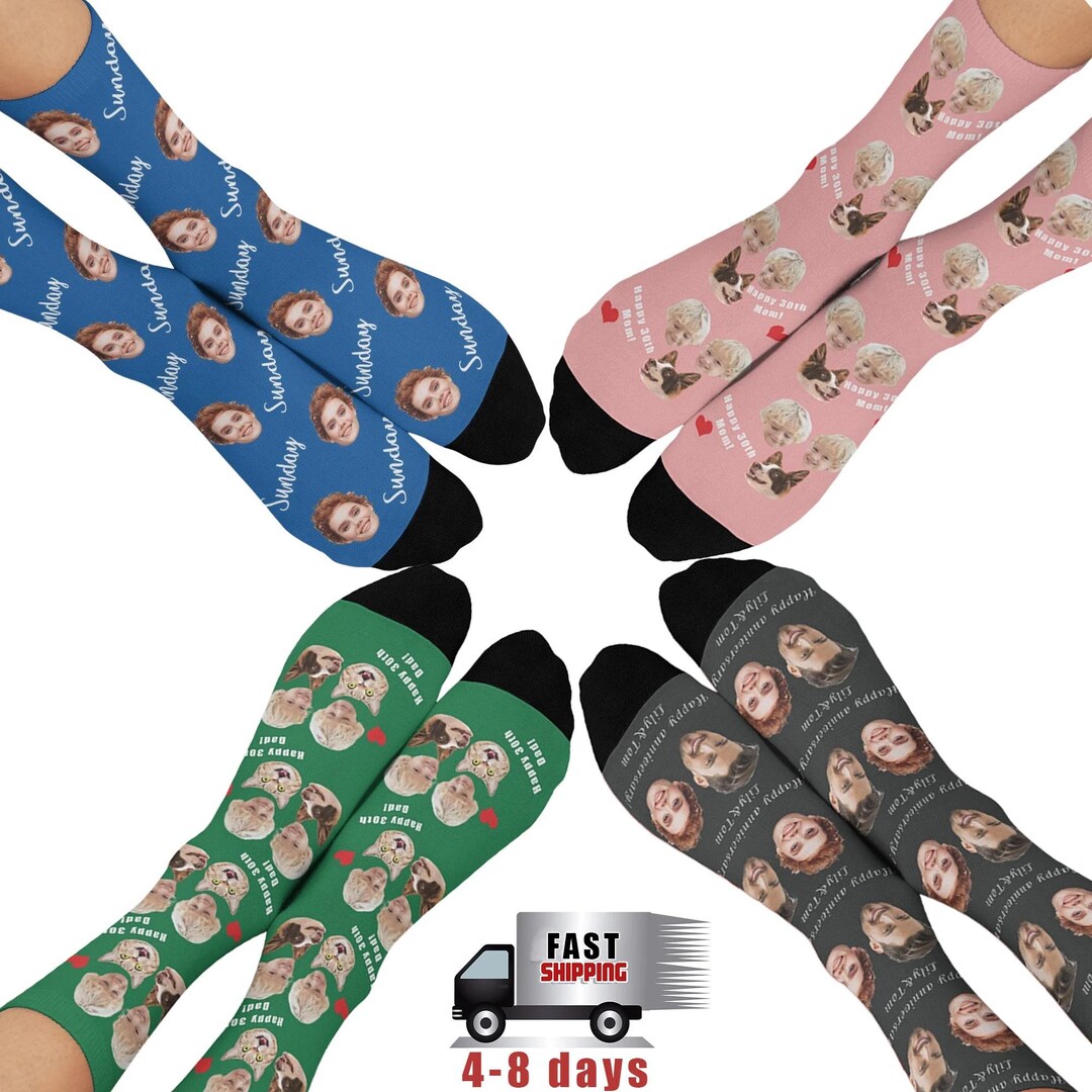 Custom Socks With Faces/text/name for Men/women, Personalized Socks ...