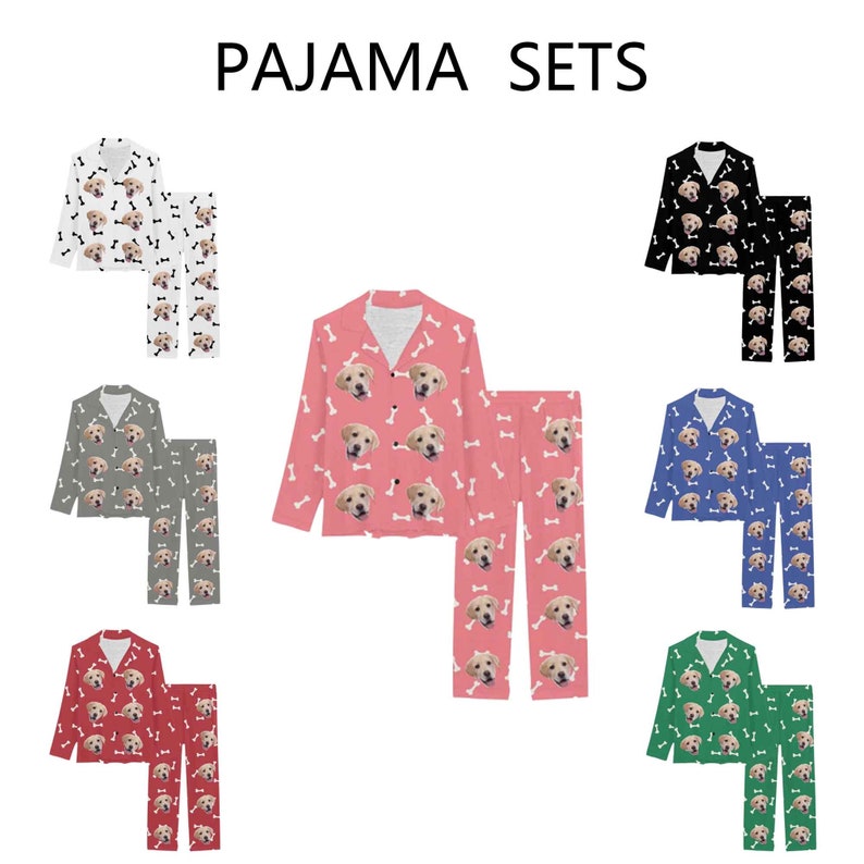 Personalized Dog Mom Pajamas With Custom Puppy Face Cute - Etsy