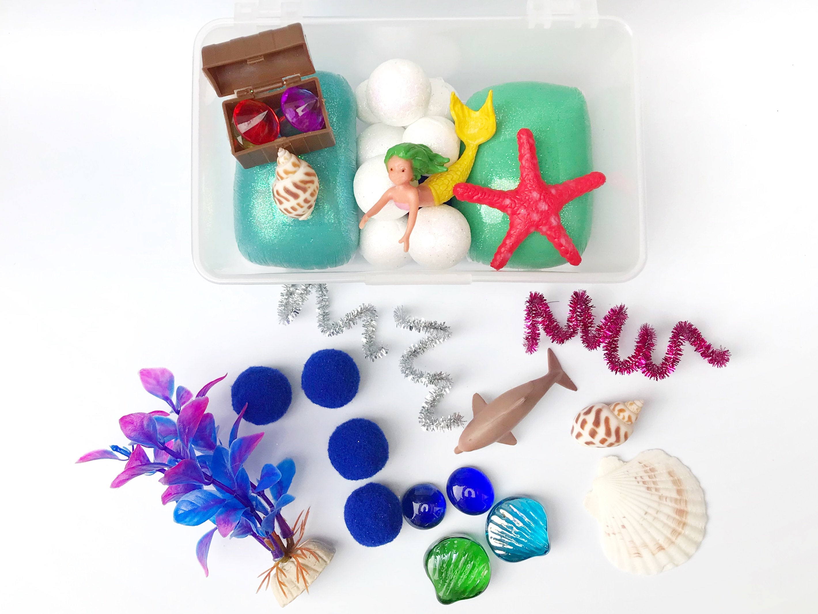 Mermaid Play Dough Mini Kit Sea Playdough Kit Sensory Bin | Etsy