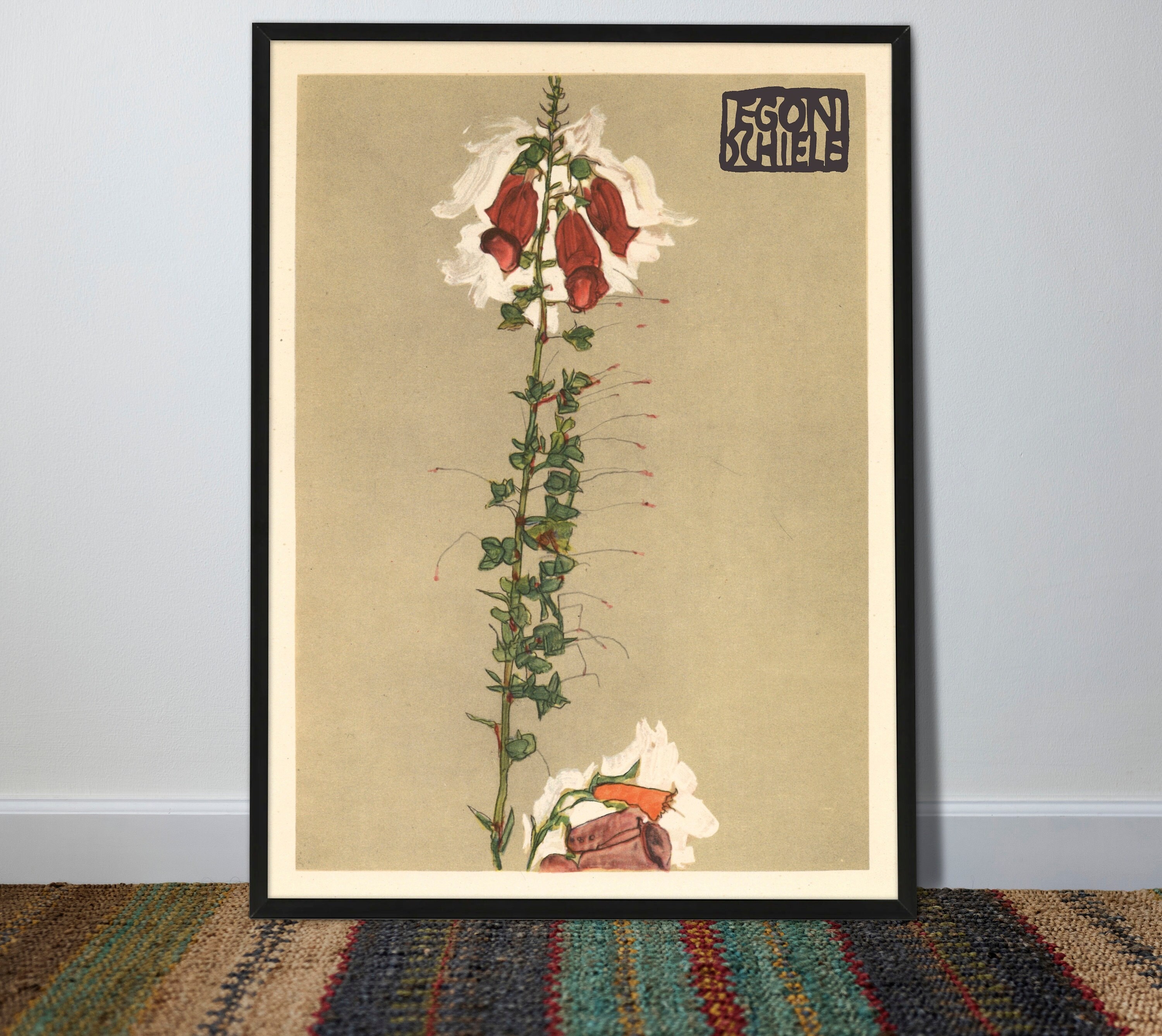 Egon Schiele Lady Glove Foxglove Flower Botanical Painting Kitchen ...