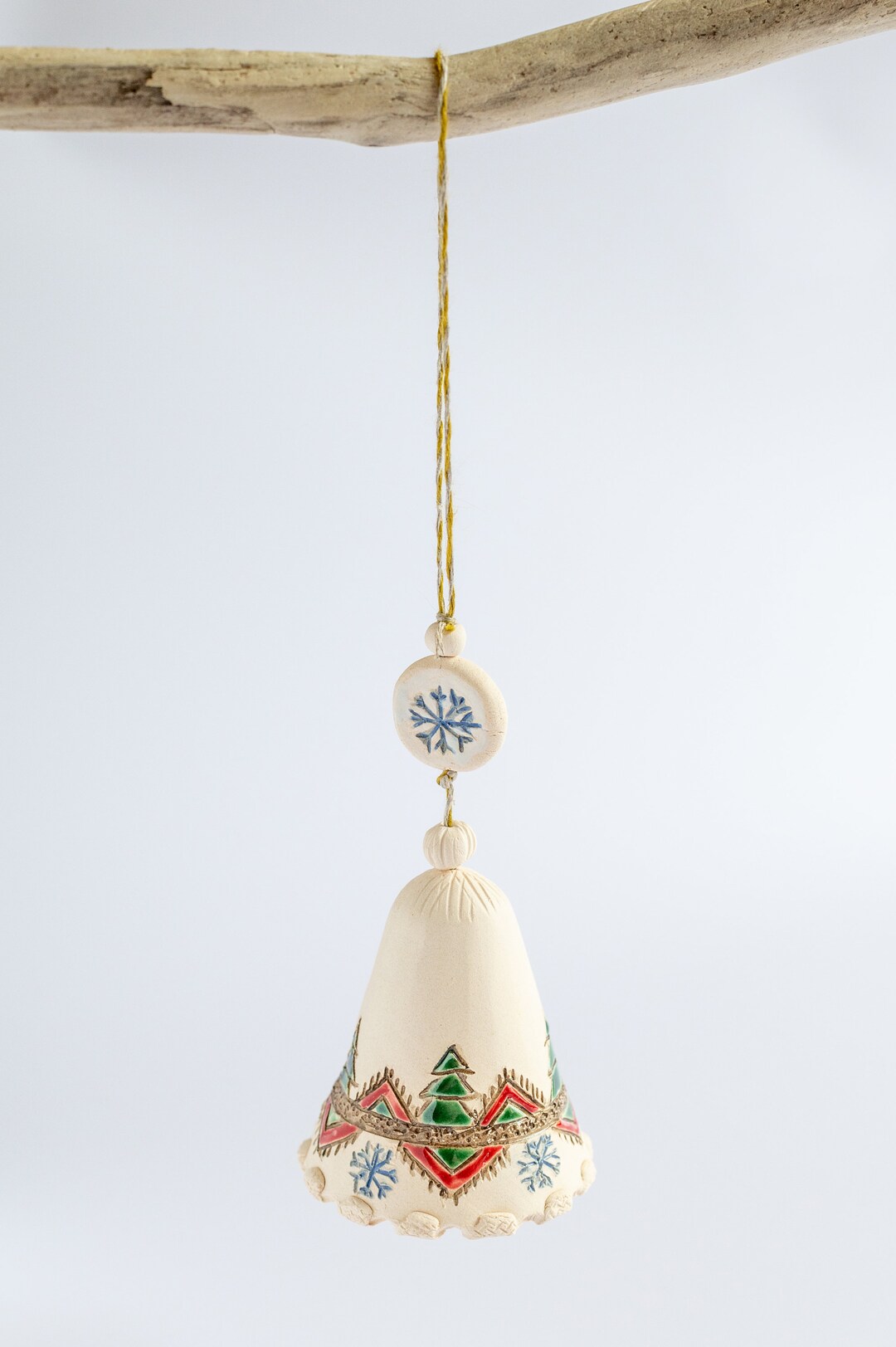 Small White Ceramic Christmas Bell/ Home Decoration/ Christmas Tree ...