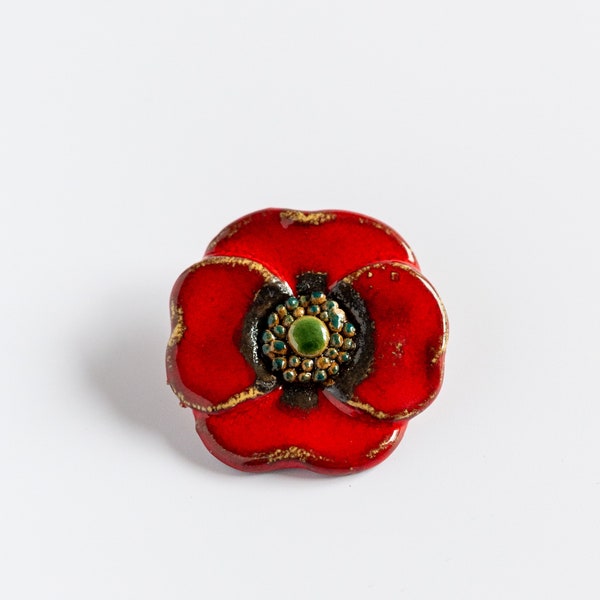 Red Ceramic Poppy - Etsy