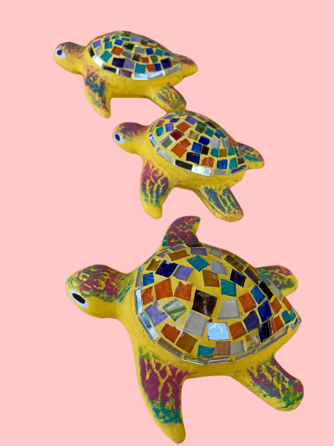 Mosaic Turtle Wall Art, Set of 3, Vitromosaico - Etsy
