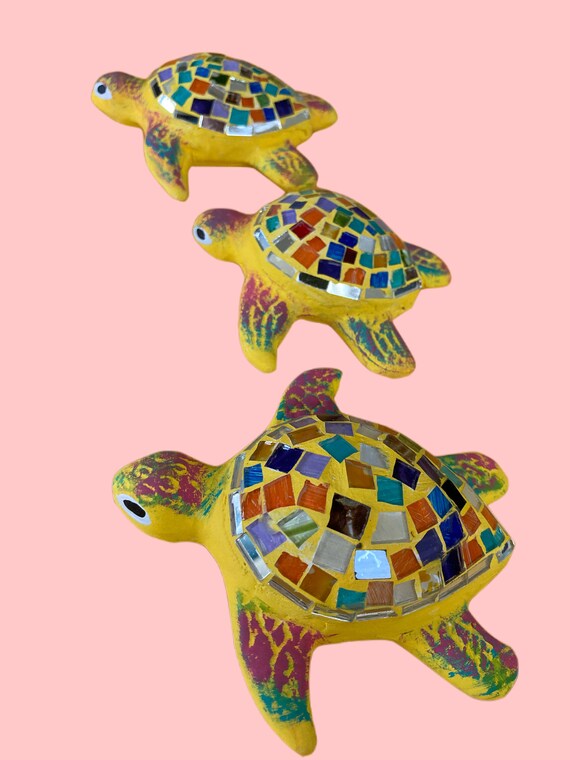 Mosaic Turtle Wall Art Set of 3 | Etsy