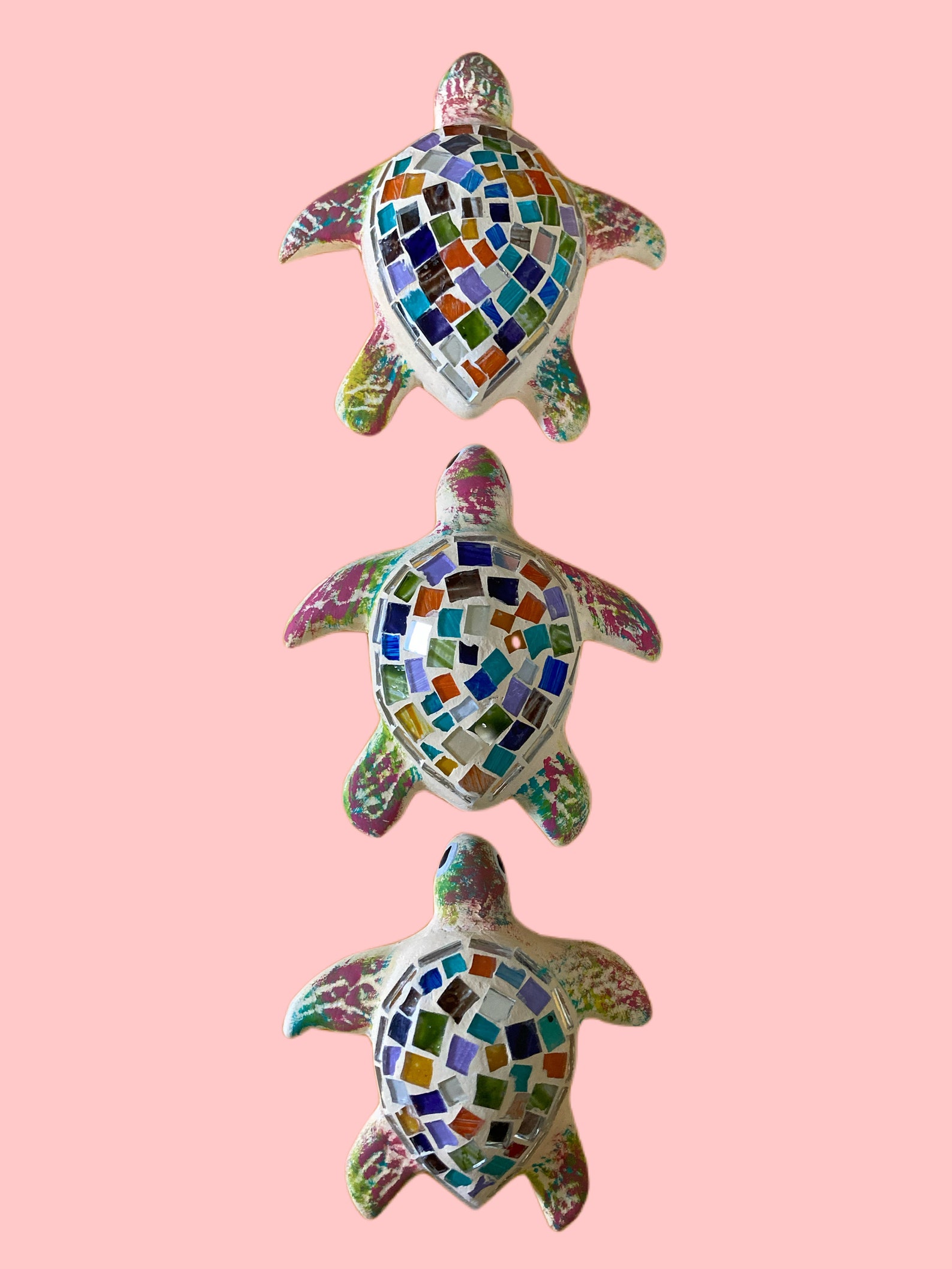 Mosaic Turtle Wall Art, Set of 3, Vitromosaico - Etsy