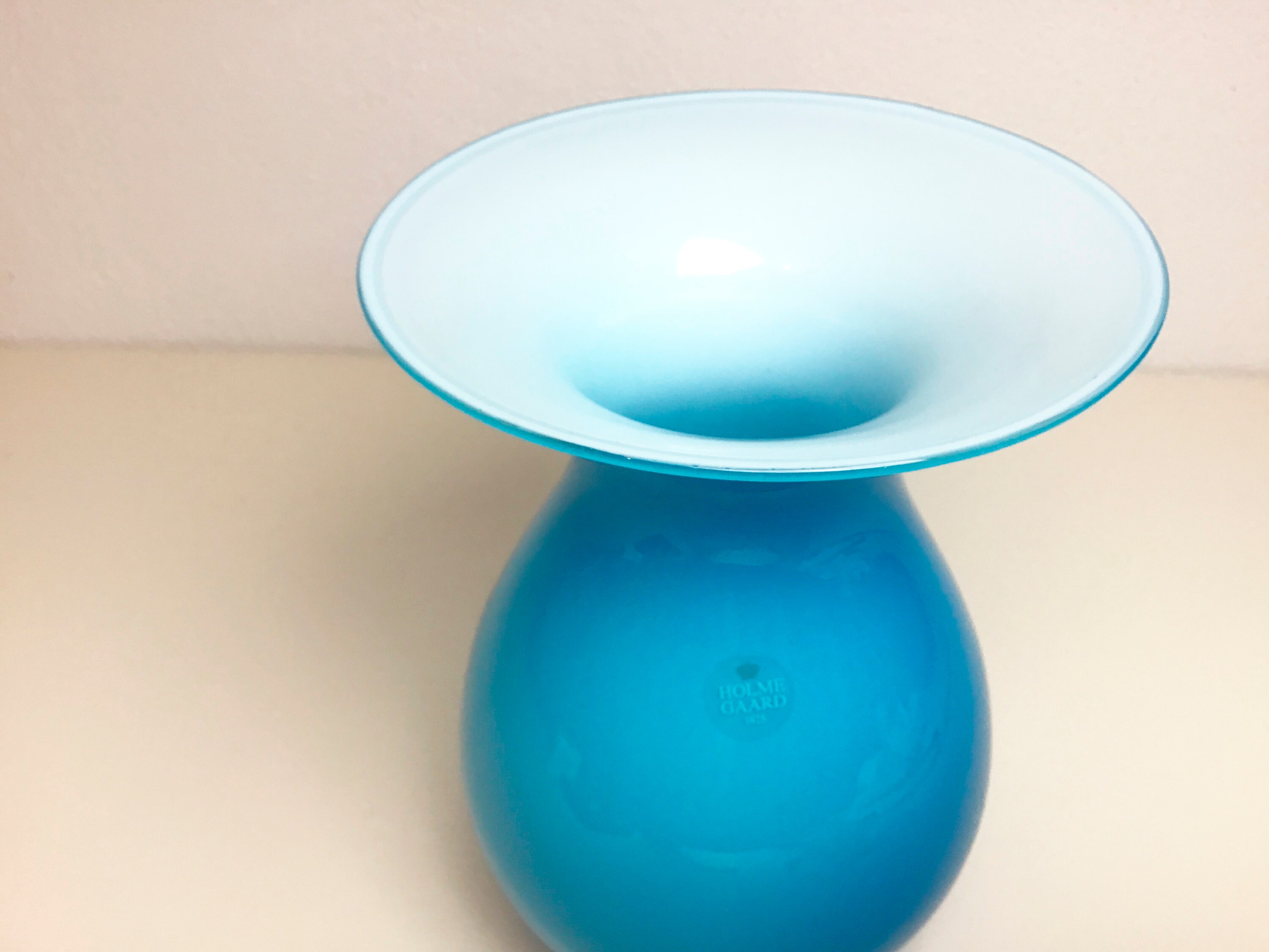 Blue Shape Vase Design Peter Svarrer Holmegaard Glassworks - Etsy
