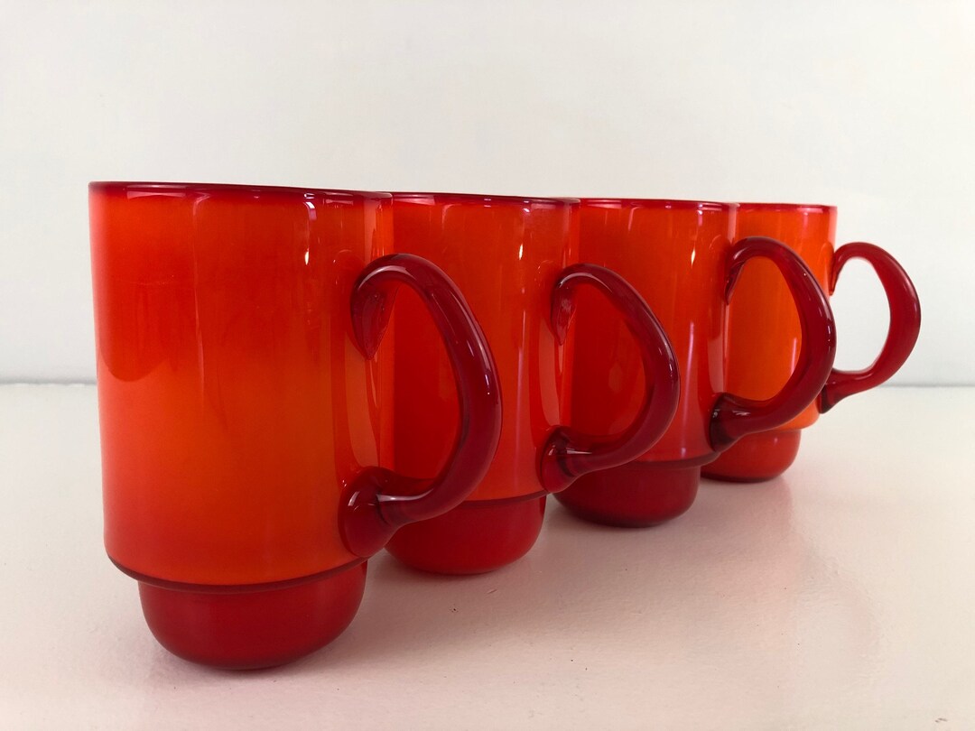 Large Glass Mugs , Holmegaard Palet Series Bright Orange, Design ...
