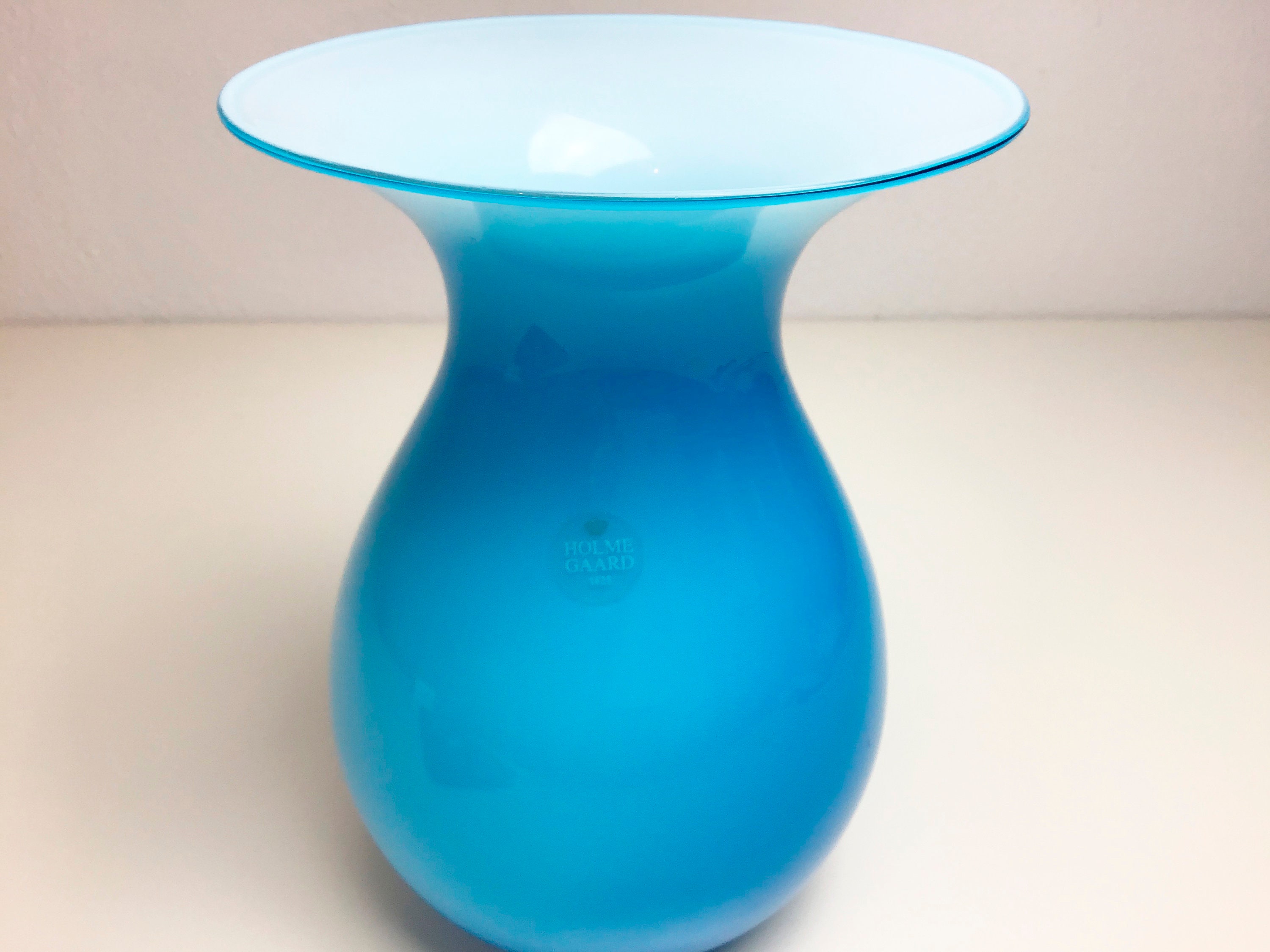 Blue Shape Vase Design Peter Svarrer Holmegaard Glassworks - Etsy