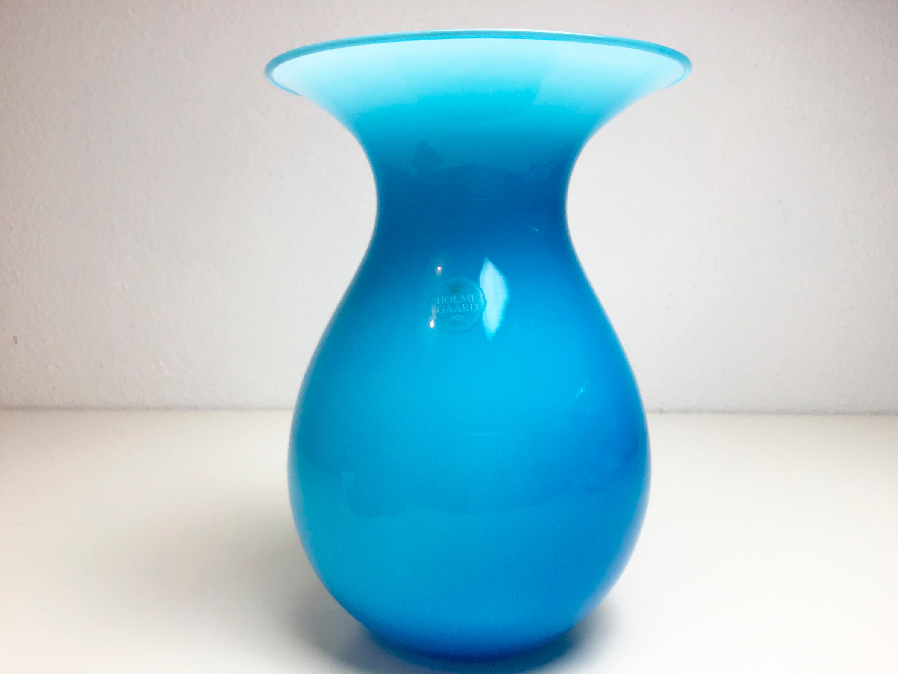 Blue Shape Vase Design Peter Svarrer Holmegaard Glassworks - Etsy