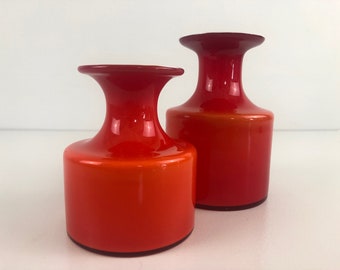Holmegaard Denmark. Red Palet / Carnaby Vase With Ball. Danish Design ...