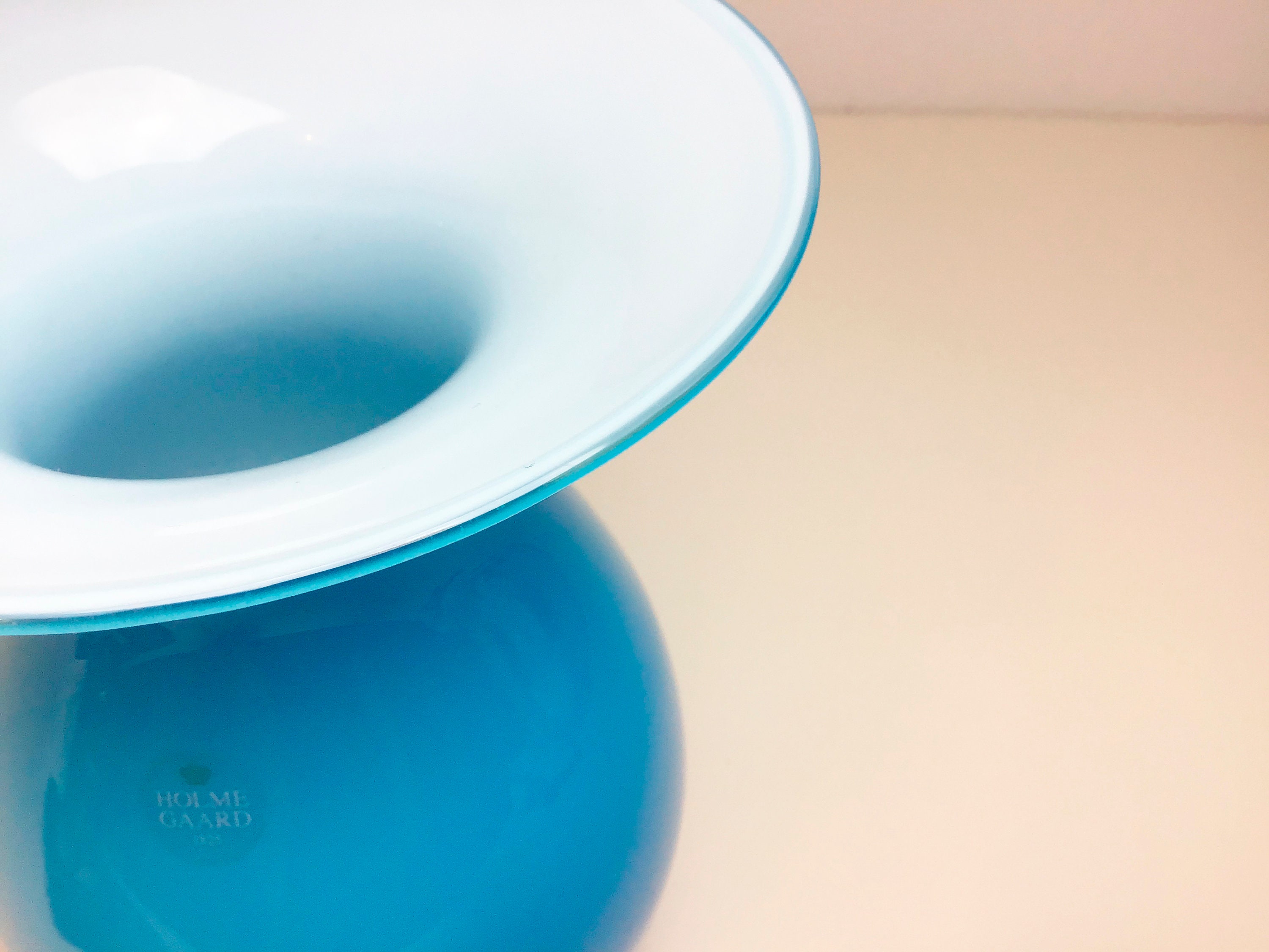 Blue Shape Vase Design Peter Svarrer Holmegaard Glassworks - Etsy