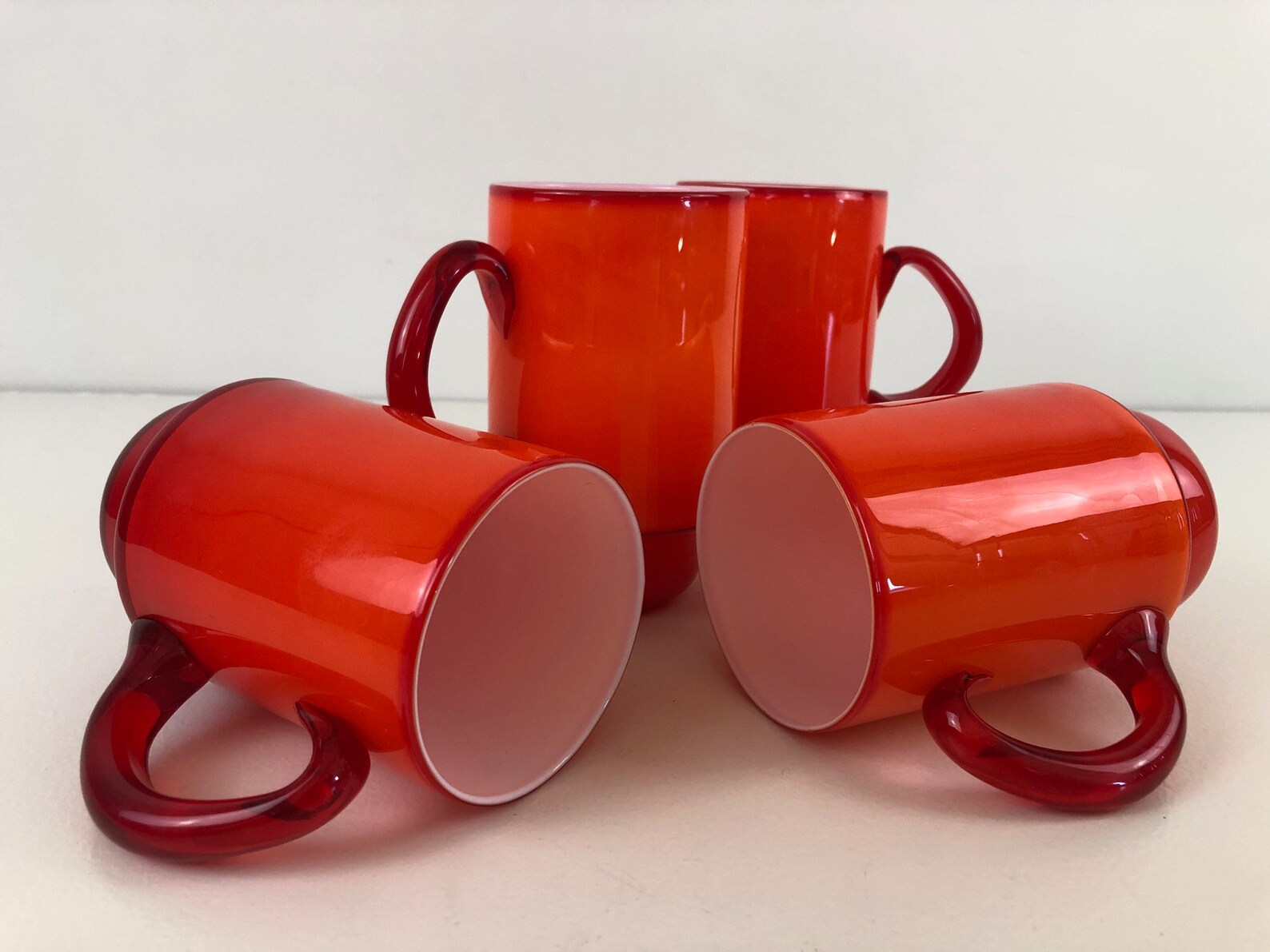 Large Glass Mugs , Holmegaard Palet Series Bright Orange, Design ...