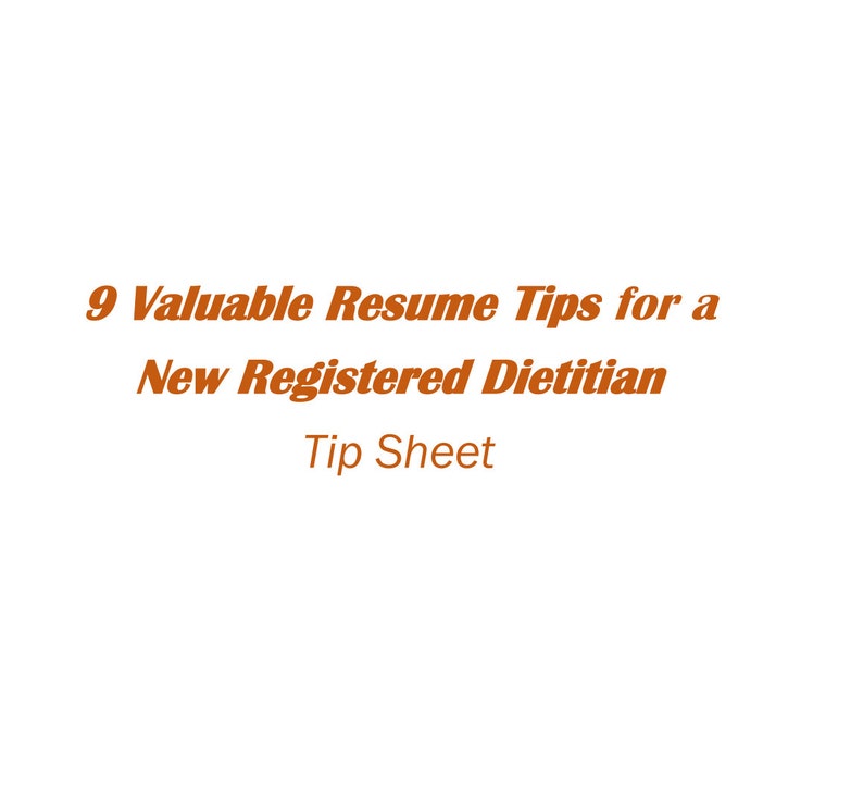 Resume Template for REGISTERED DIETITIAN (word, Google Docs) + New RD ...