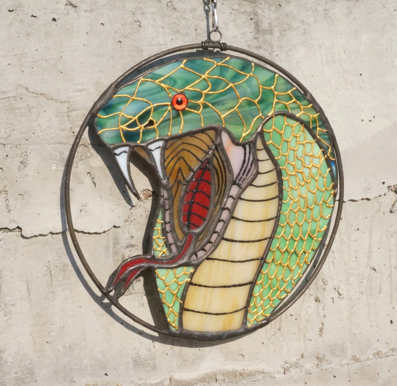 Snake Stained Glass Window Hangings Suncatcherpanelsnake - Etsy UK