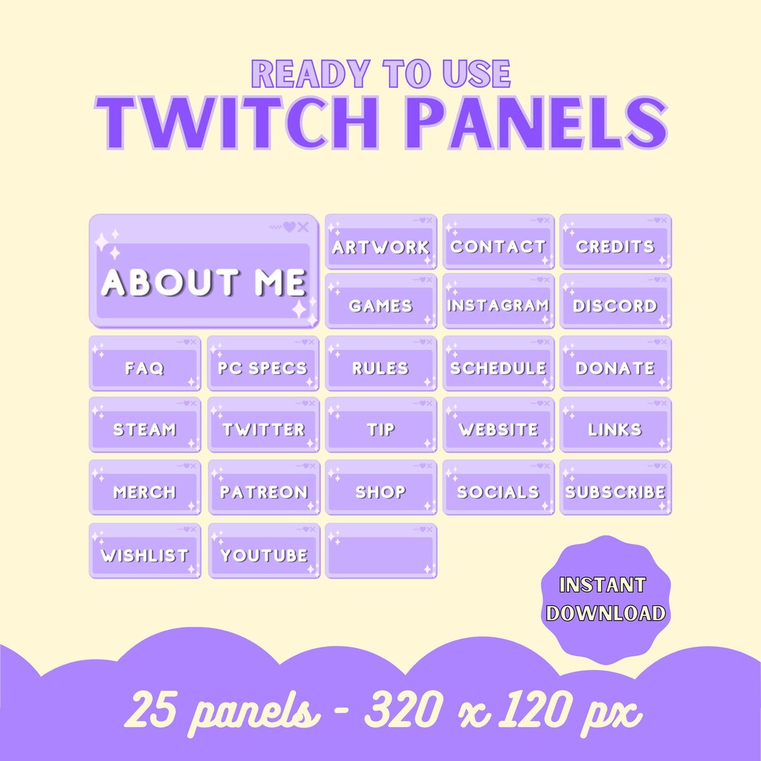 25 Cute Pastel Twitch Pop up Window Panels Kawaii Twitch - Etsy