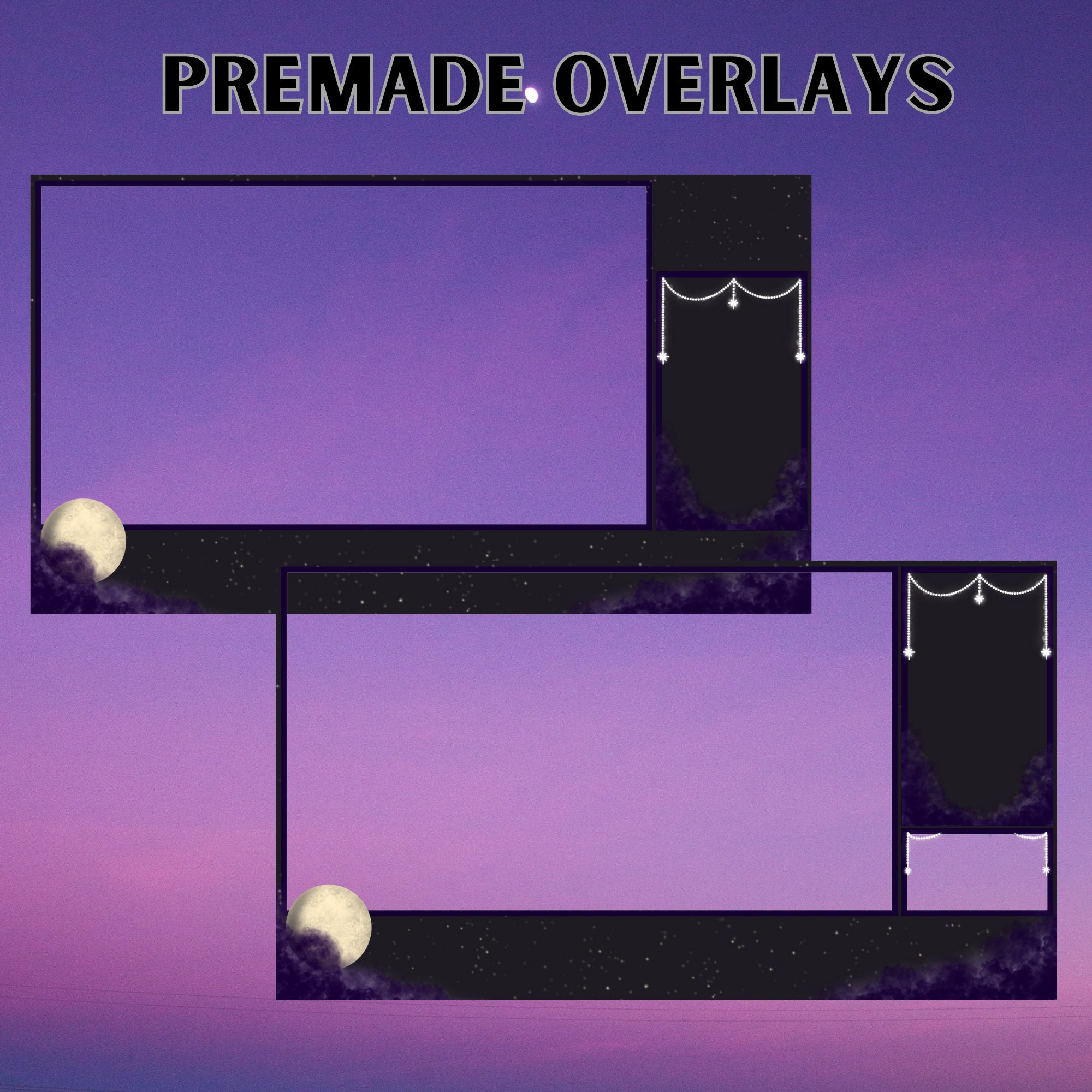 Animated Celestial/witchy Stream Overlay Package Twitch - Etsy