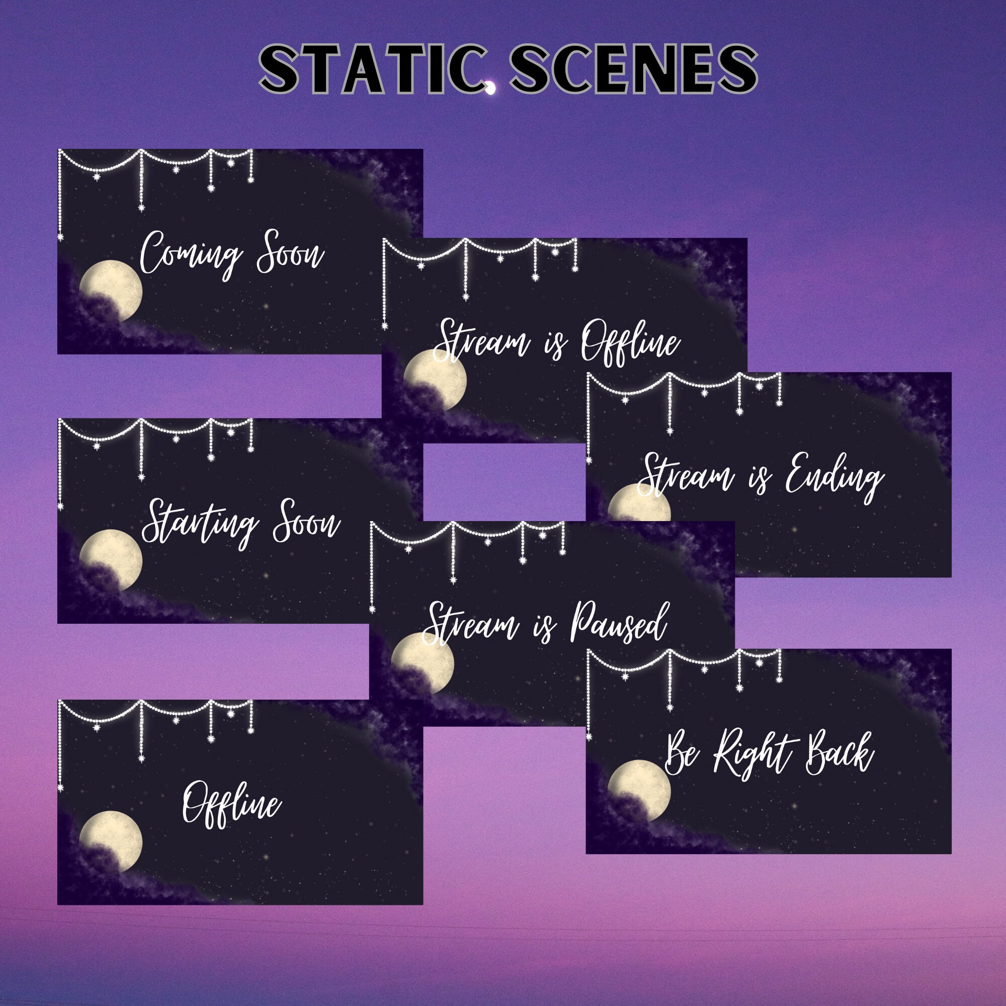 Animated Celestial/witchy Stream Overlay Package, Twitch Overlays - Etsy