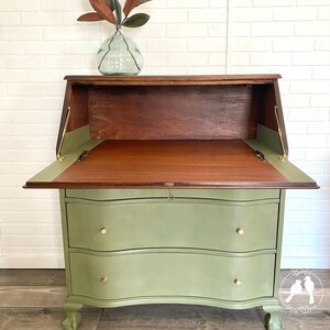 Sold***vintage Drop Front Secretary Desk/ Vintage Desk / Secretary Desk ...