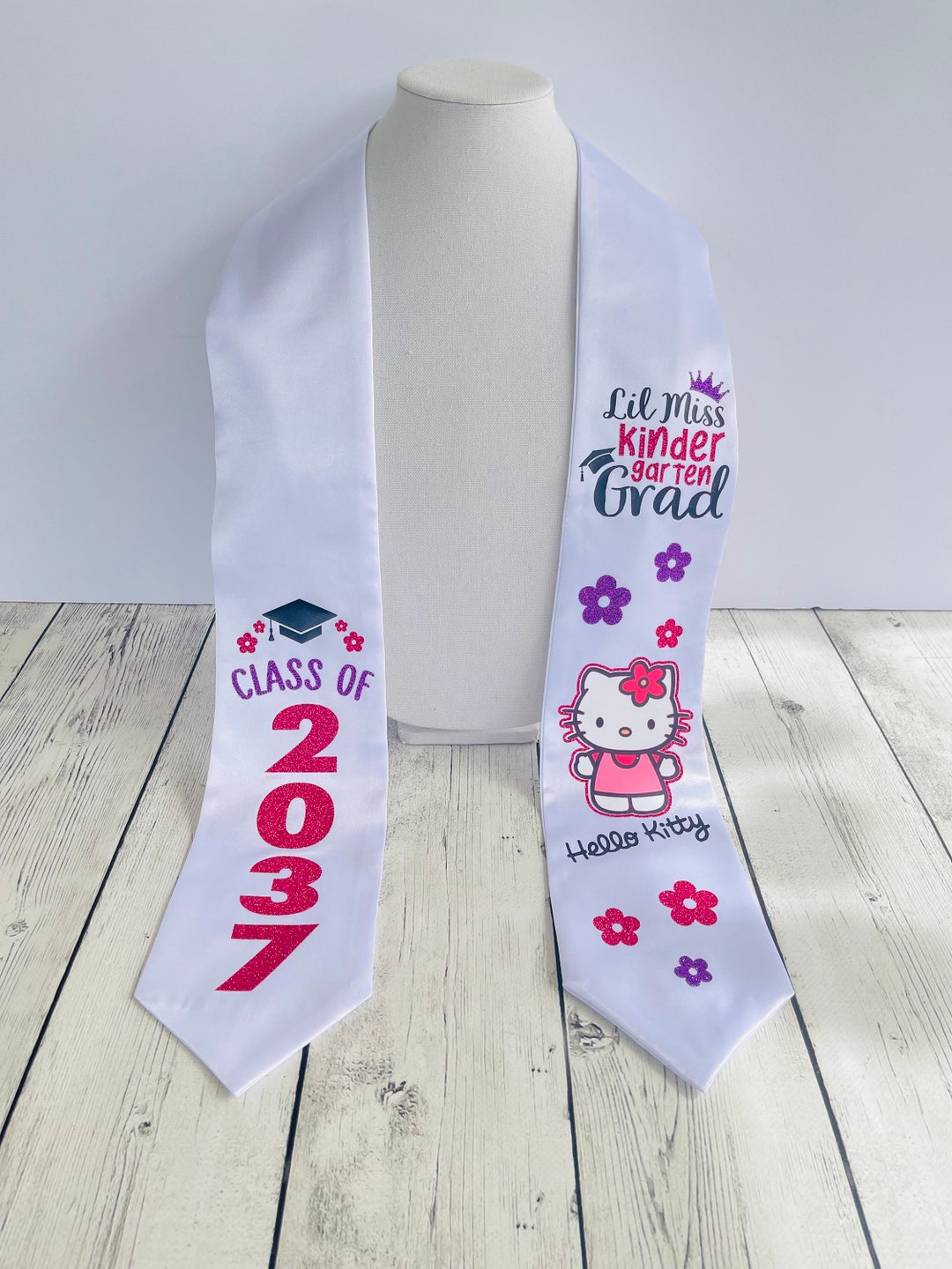 Custom Child Graduation Stole for Pre-k and Kindergarten, Class of 2024 ...