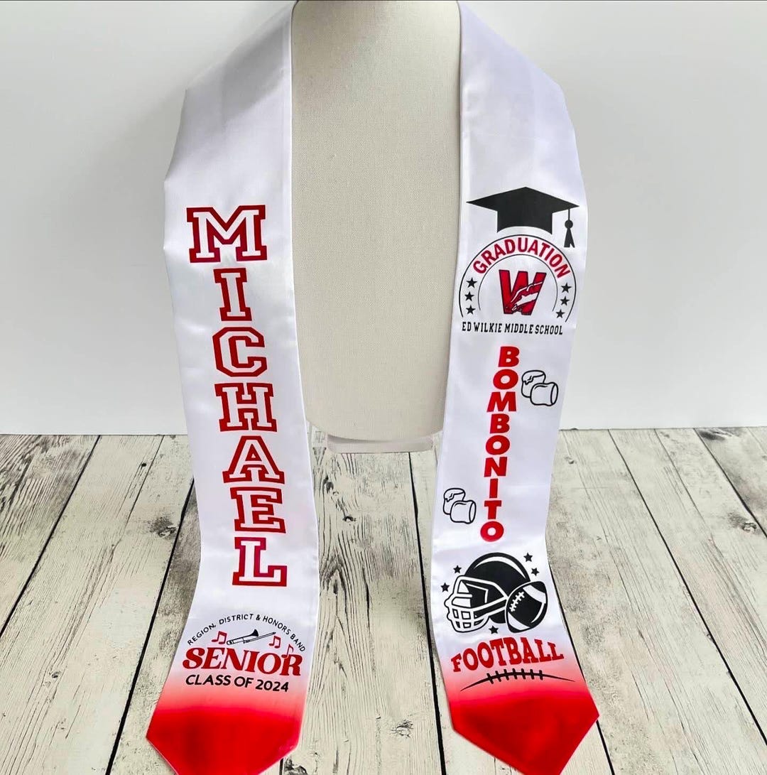 Custom Graduation Stole/sash, Graduation Gift, Graduation Class of 2025 ...