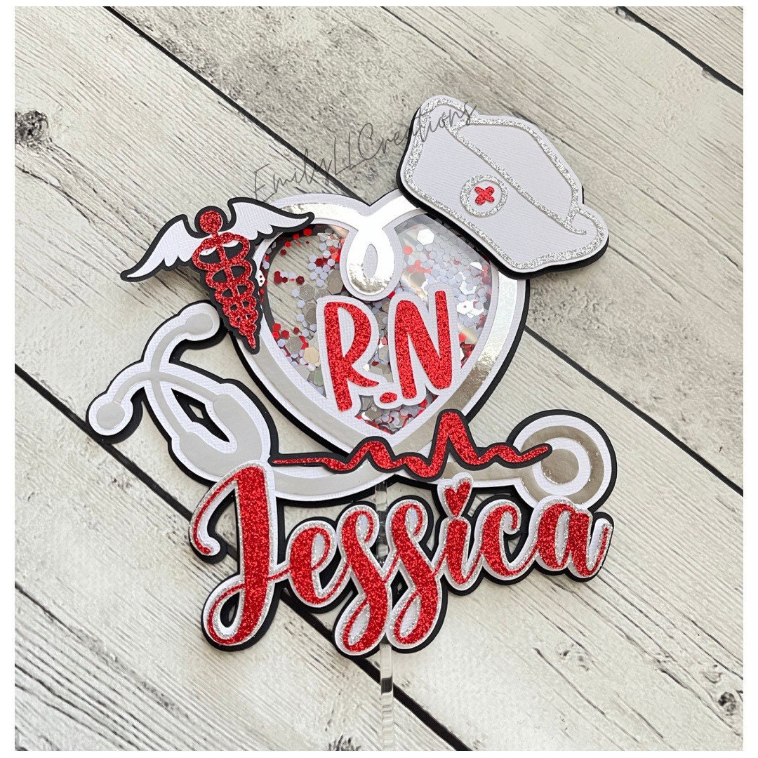 Nurse Cake Topper, RN Cake Topper, Graduating Nurse, Cake Topper ...