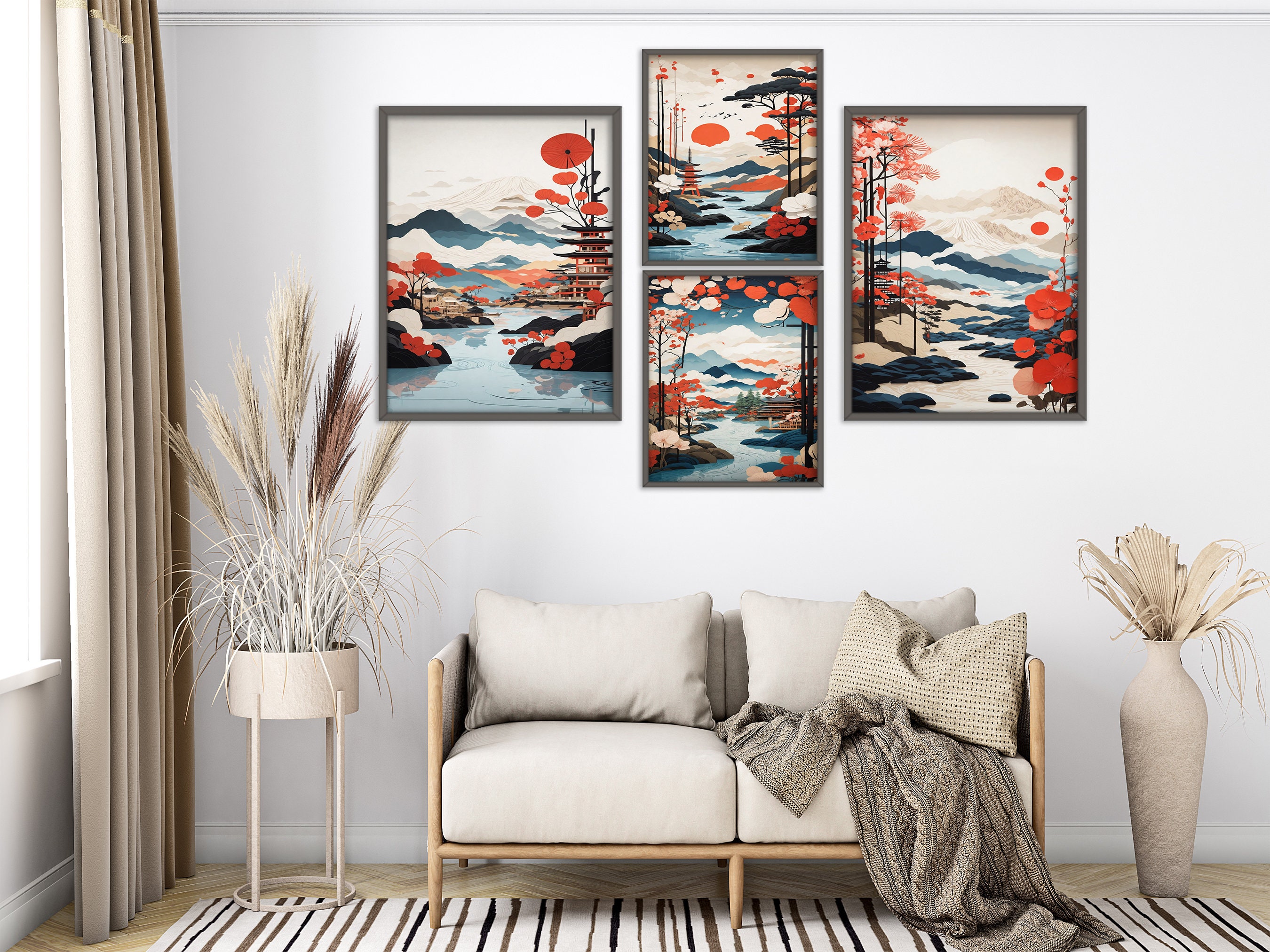 Japandi Wall Art Set of 10 Prints, Japandi Wall Art Printable, Japandi ...