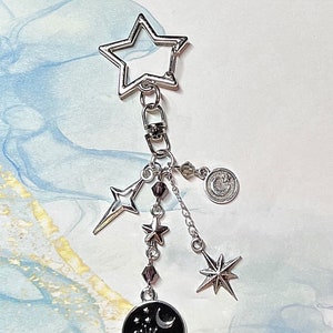Sun Moon and Stars Keychain - Etsy