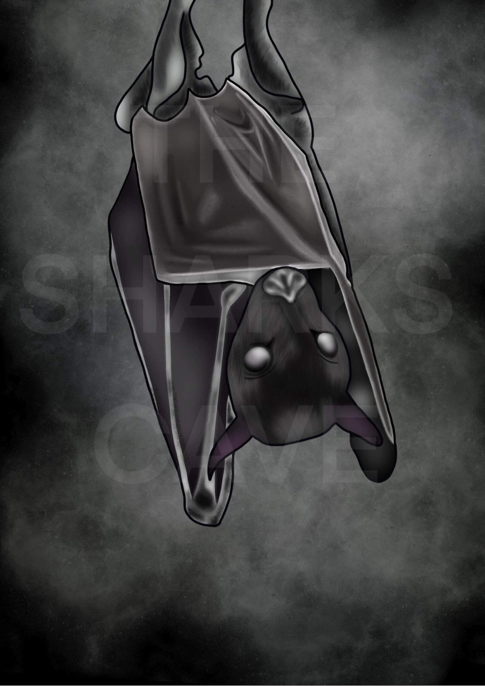 Bat print Cute bat print Baby bat Gothic bat print goth | Etsy