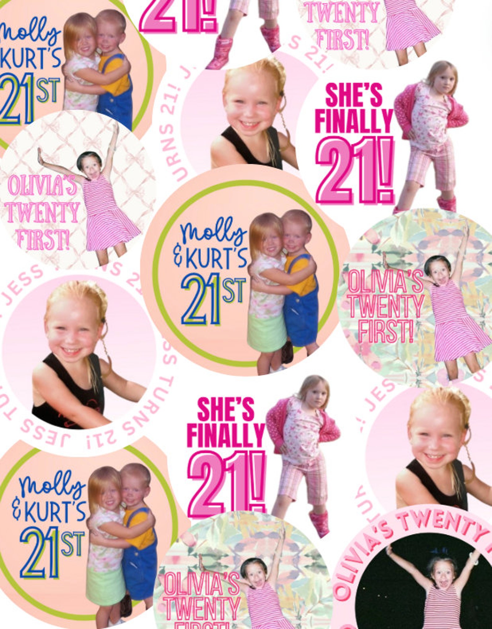 Custom 21st Birthday Sticker, Sign Night Sticker, Twenty First Birthday ...