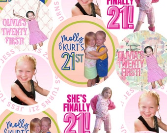 Custom 21st Birthday Sticker, Sign Night Sticker, Twenty First Birthday ...