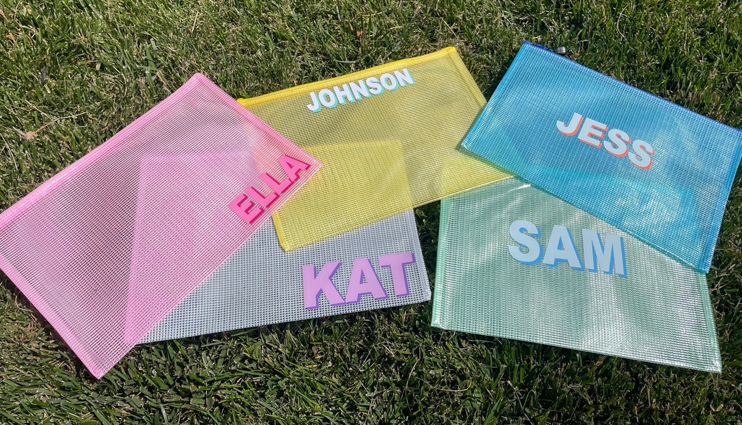 Personalized Wet Dry Mesh Bag, Pool Pouch, Personalized Travel Pouch ...