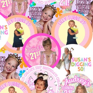 Custom 21st Birthday Sticker, Sign Night Sticker, Twenty First Birthday ...