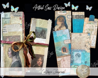 Vintage Lace With Collage Journal Cover - Etsy