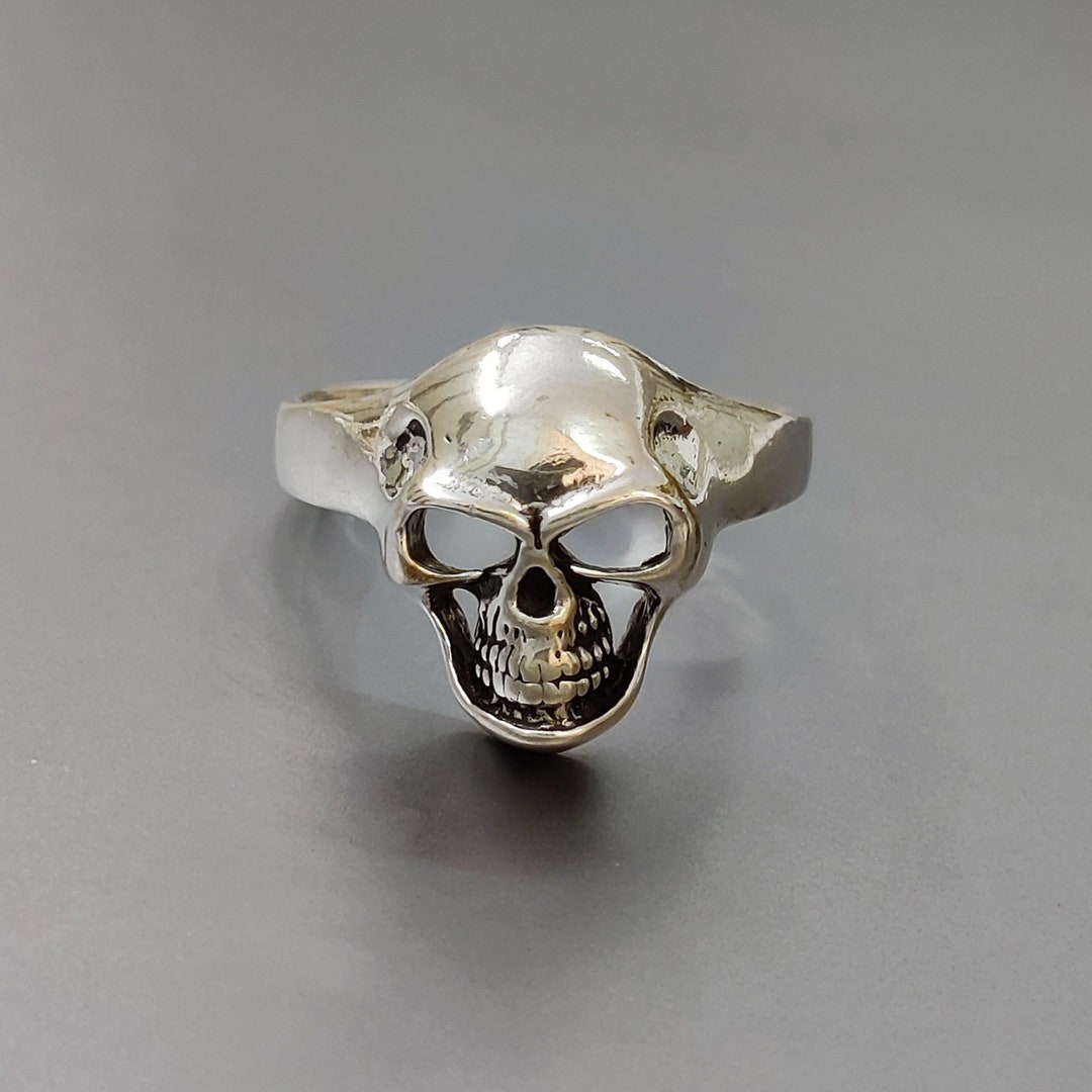 Plain Silver Skeleton Ring, 925 Sterling Silver Ring, Gift for Him ...