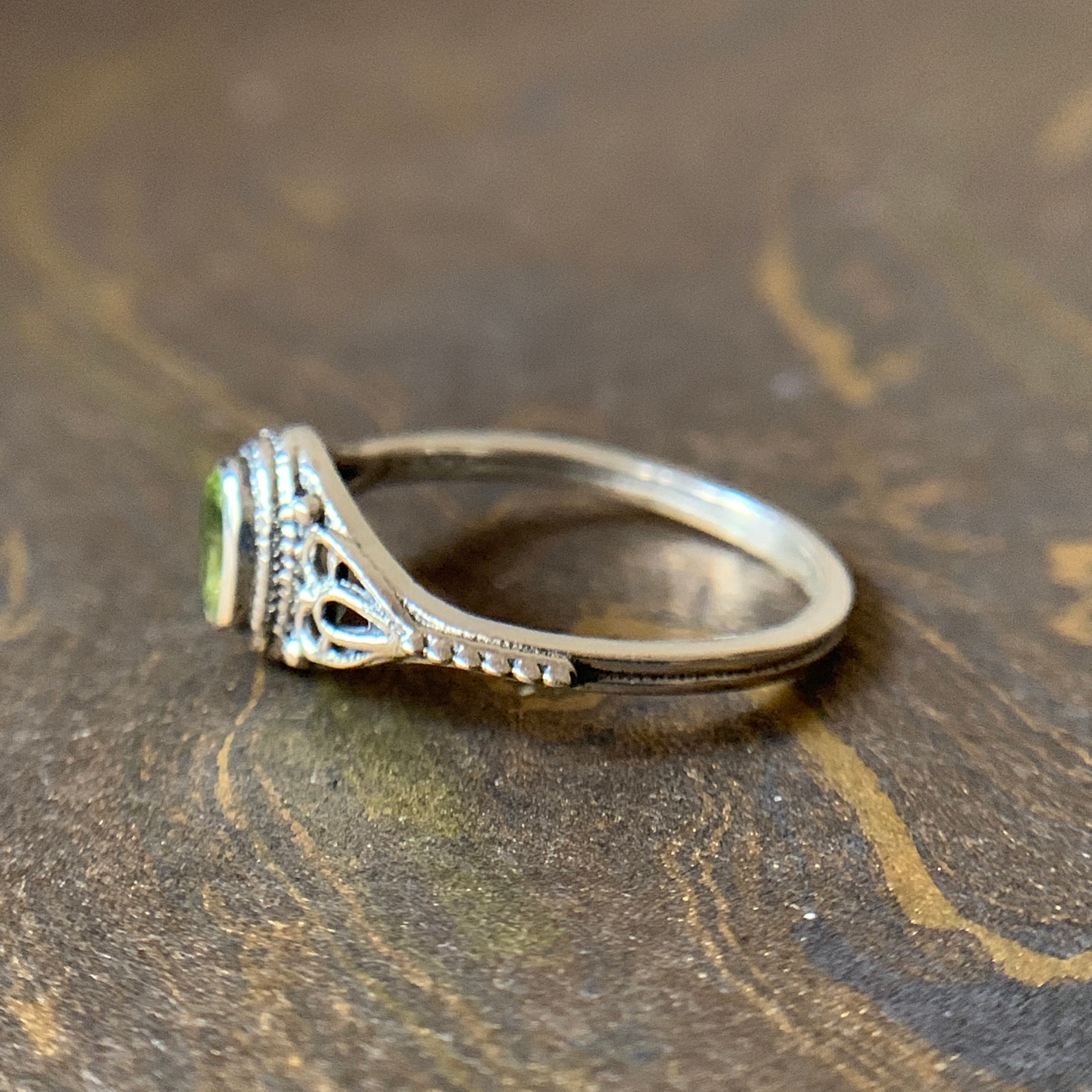 Natural Peridot Silver Ring Dainty Ring 925 Sterling Silver - Etsy