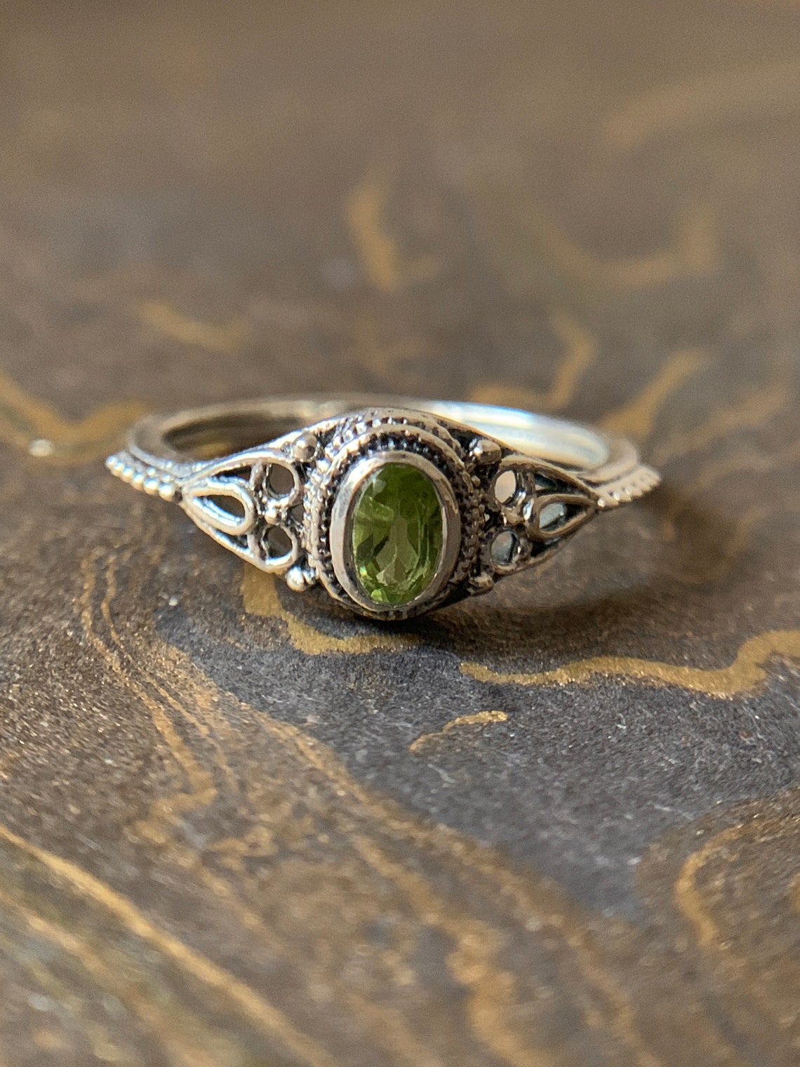 Natural Peridot Silver Ring Dainty Ring 925 Sterling Silver - Etsy