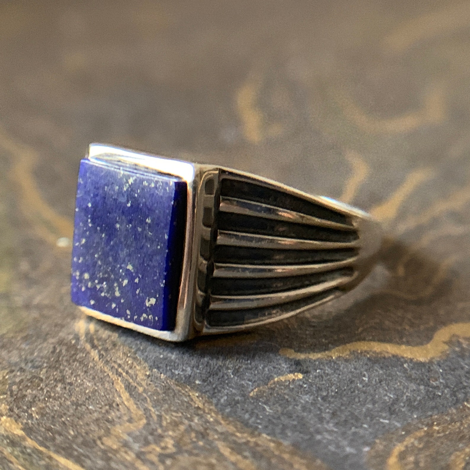 Mens Ring Signet Ring Lapis Lazuli Ring Silver Ring | Etsy