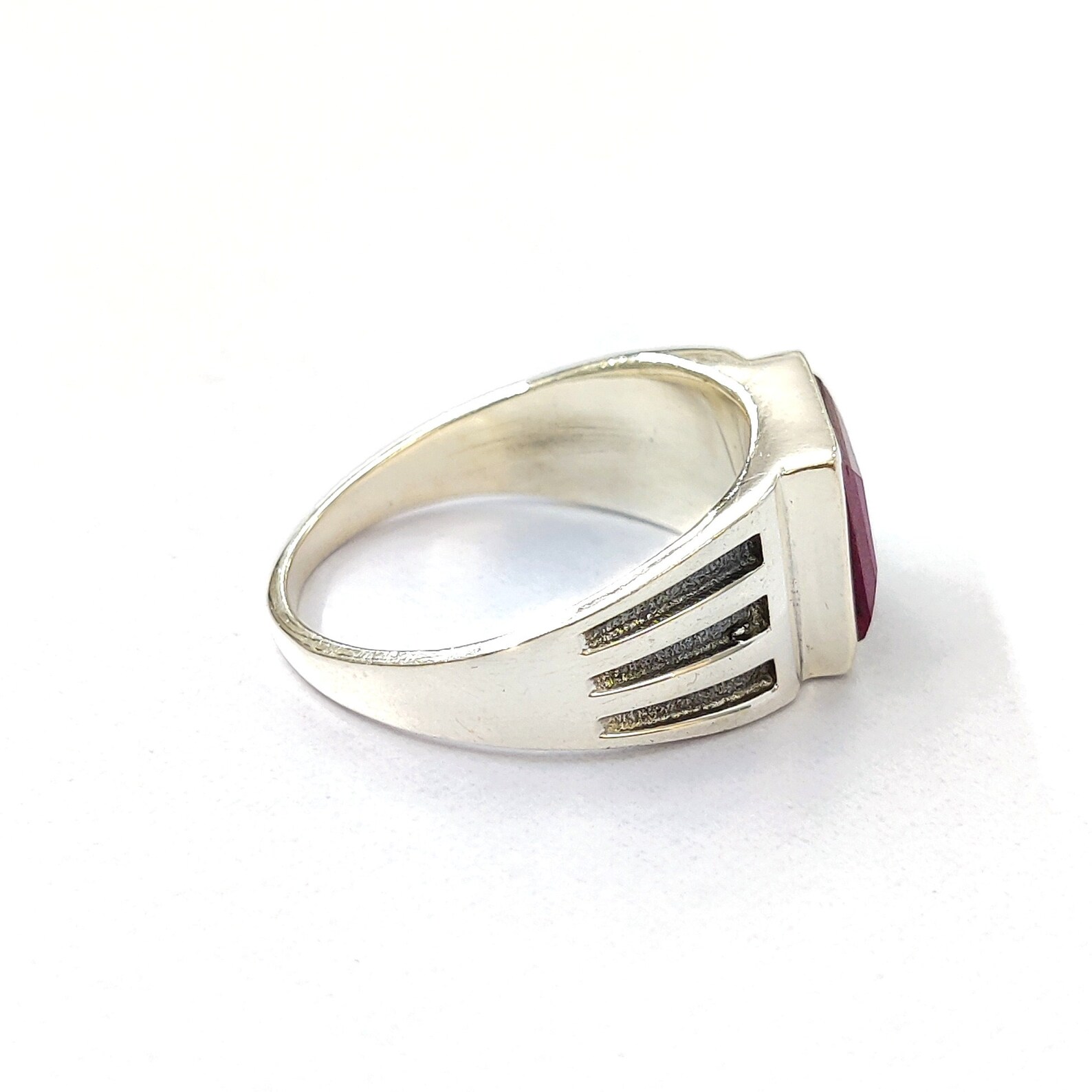 Ruby Agate Silver Ring-925 Sterling Silver-men Ring-dainty - Etsy
