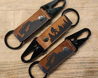 Leather Jeep Keychain - Etsy