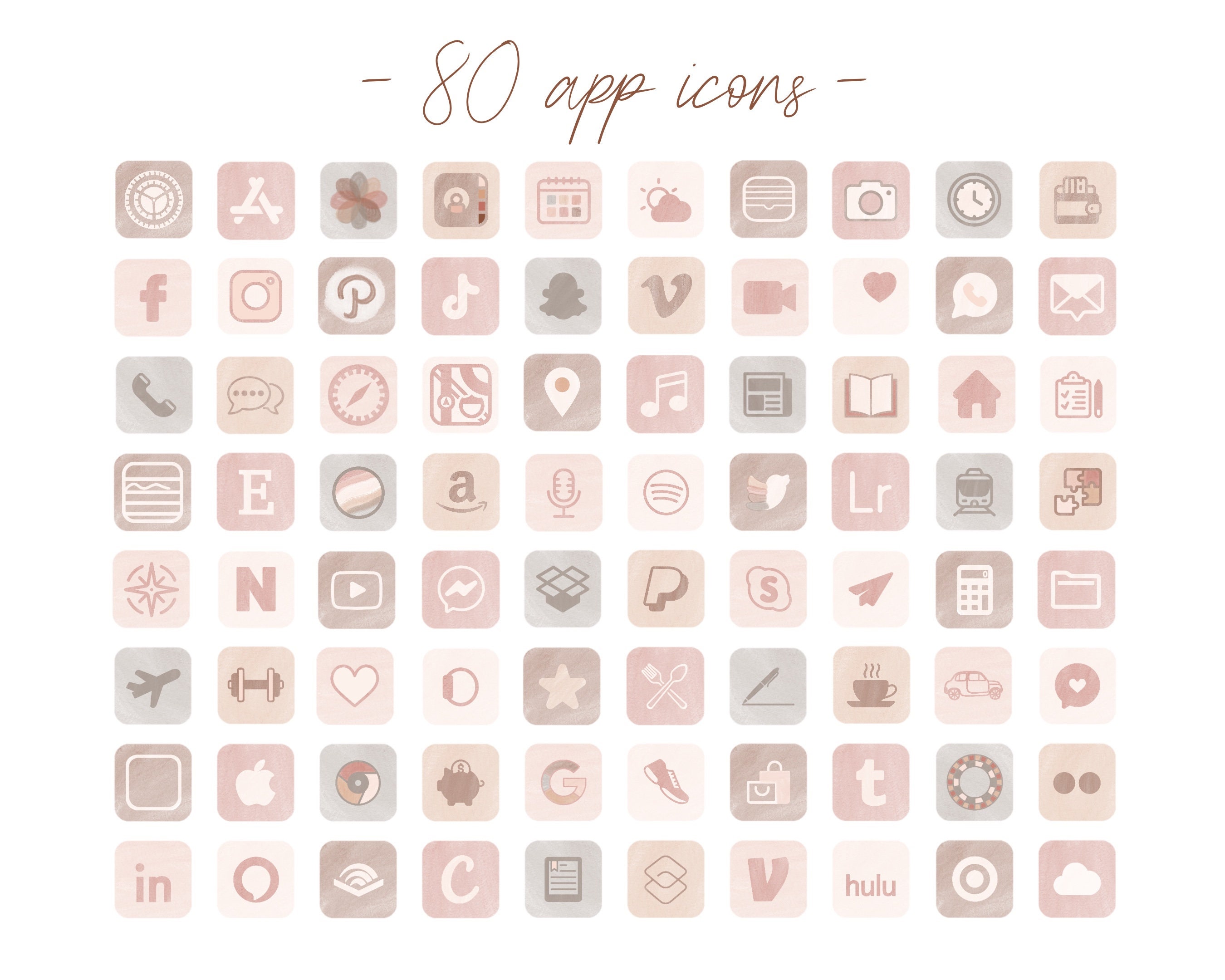 Boho App Icons Aesthetic Boho App Elements iPhone Icons Ios Boho App ...