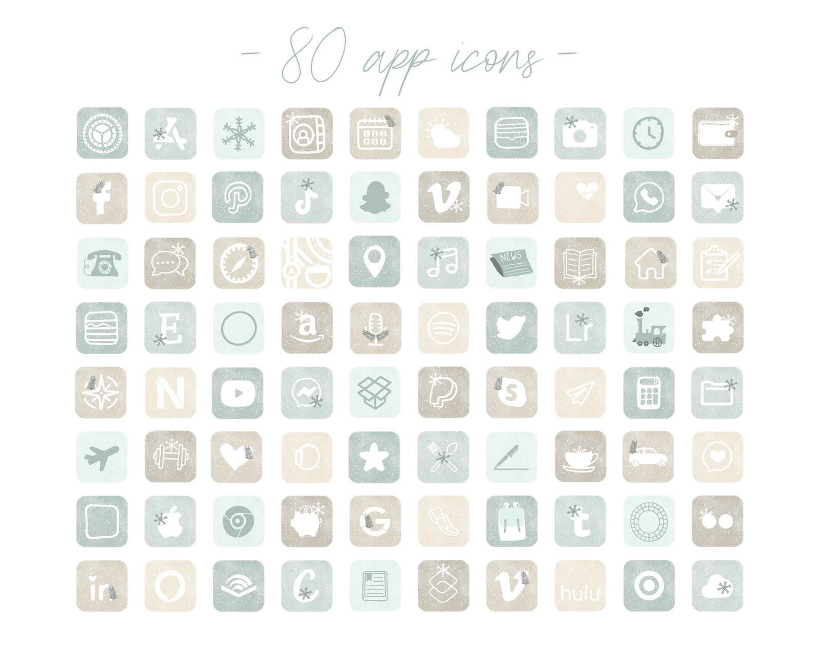 Christmas Ios14 App Icons Winter App Icons iPhone Christmas Ios14 ...